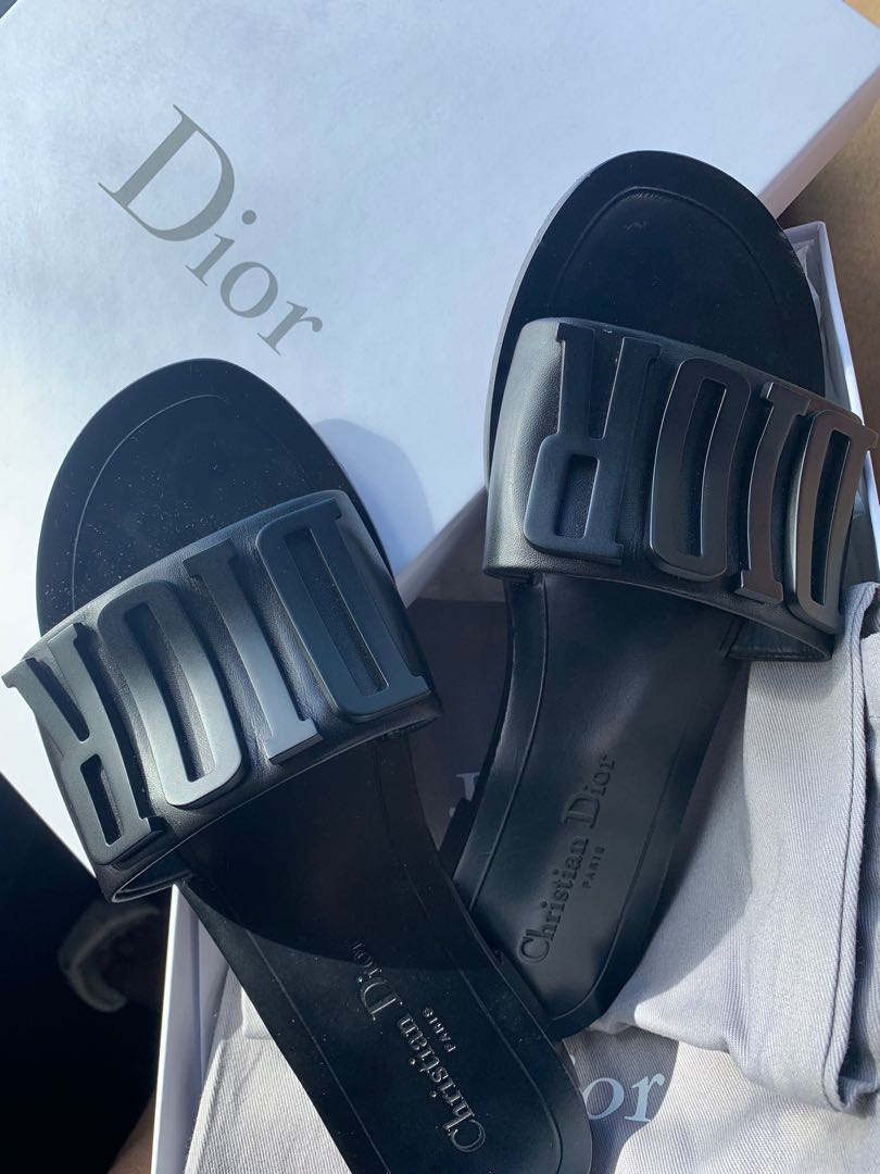 Dior revolution leather slides, Women's Fashion, Footwear, Slippers and ...