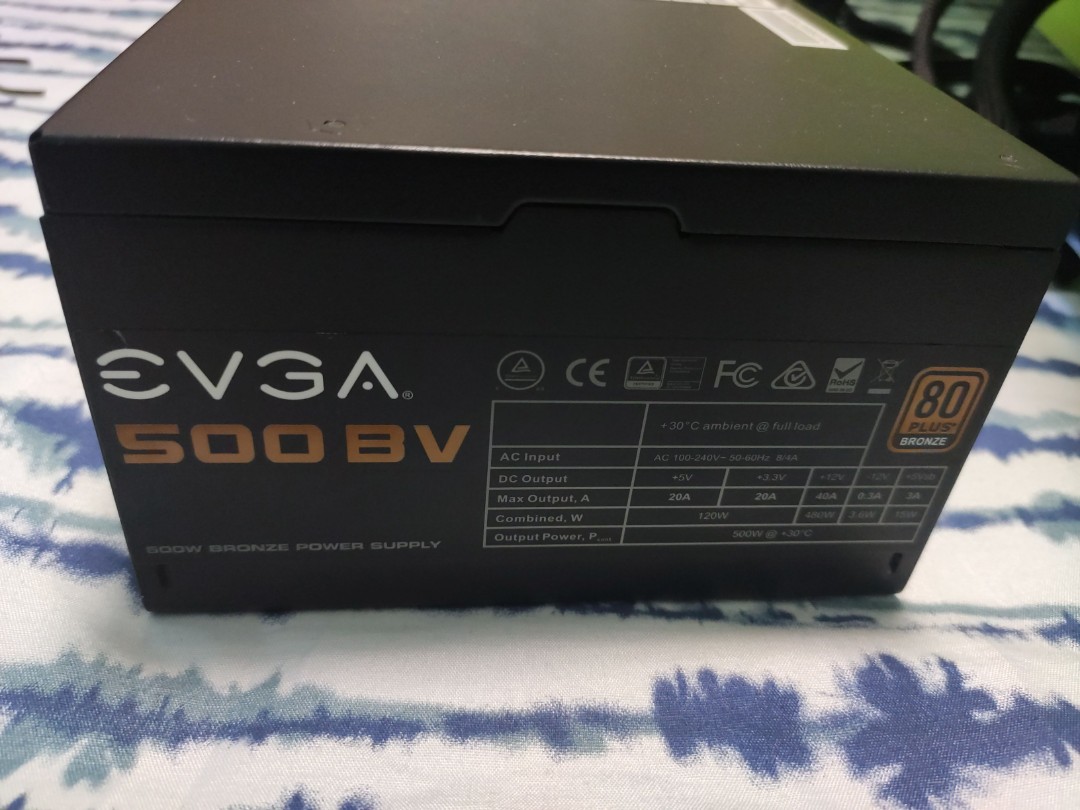 EVGA 500BV 80Plus Bronze Power Supply (Non Modular), Computers & Tech ...
