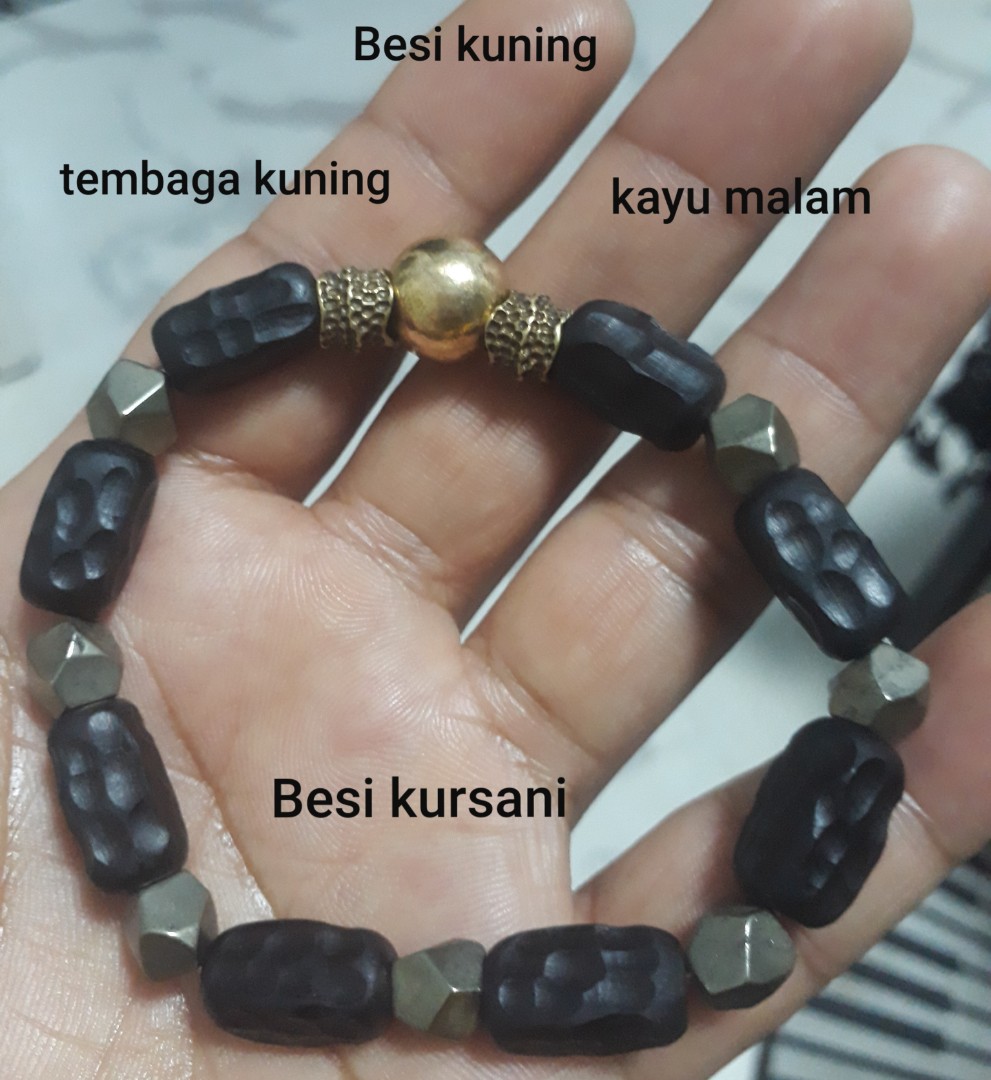 Gelang 4 sahabat( kayu malam,besi kursani, besi kuning dan tembaga ...