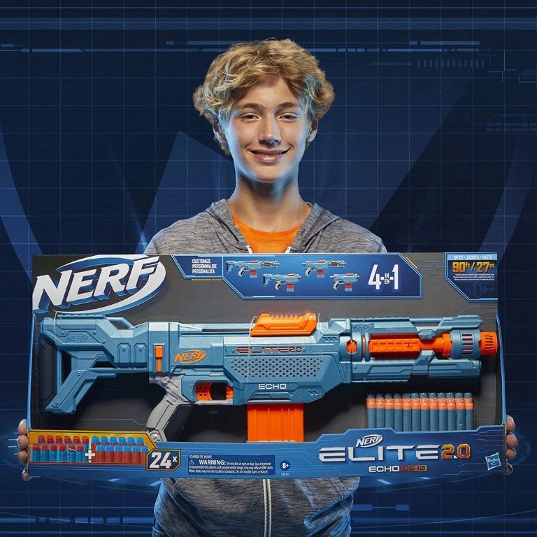 Hasbro NERF Elite 2.0 Echo CS-10 Blaster -24 Nerf Darts, 10-Dart Clip ...