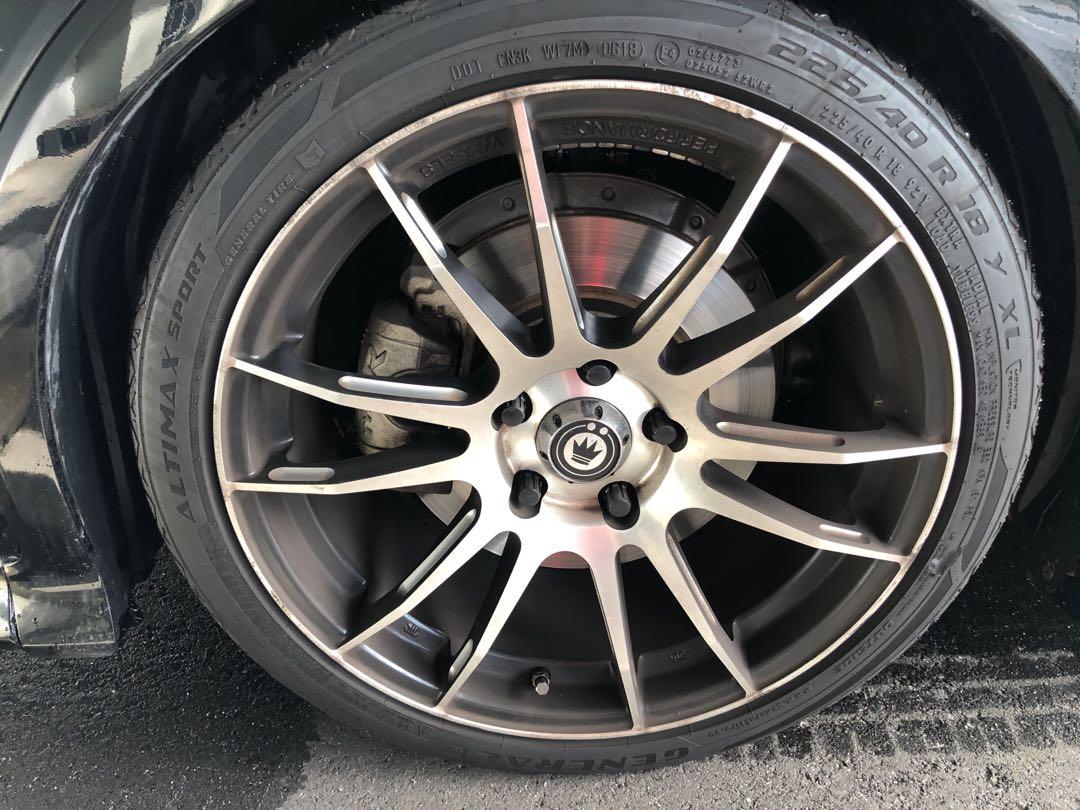 Konig 18” inch wheels 5x114.3, Car Accessories, Tyres & Rims on Carousell