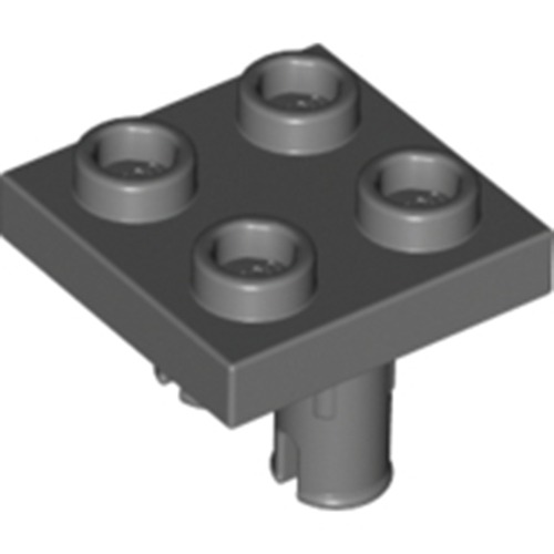 LEGO 15092 Plate 2x2 Inverted with 2 Snap Dark Stone Grey 6066952 ...