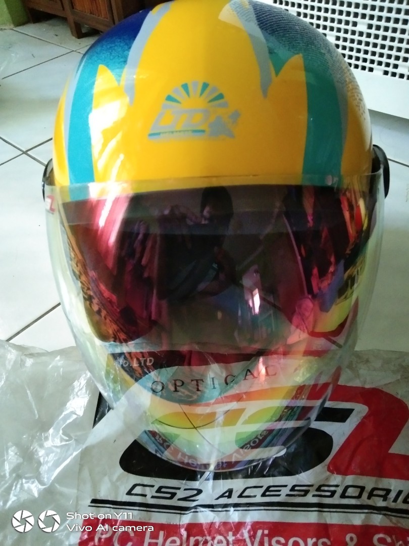 LTD helmet limited edition kuning, Motorbikes on Carousell