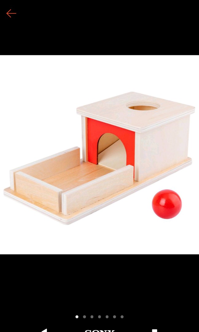 Montessori Material / Object Permanence Box with Ball and Drawer ...