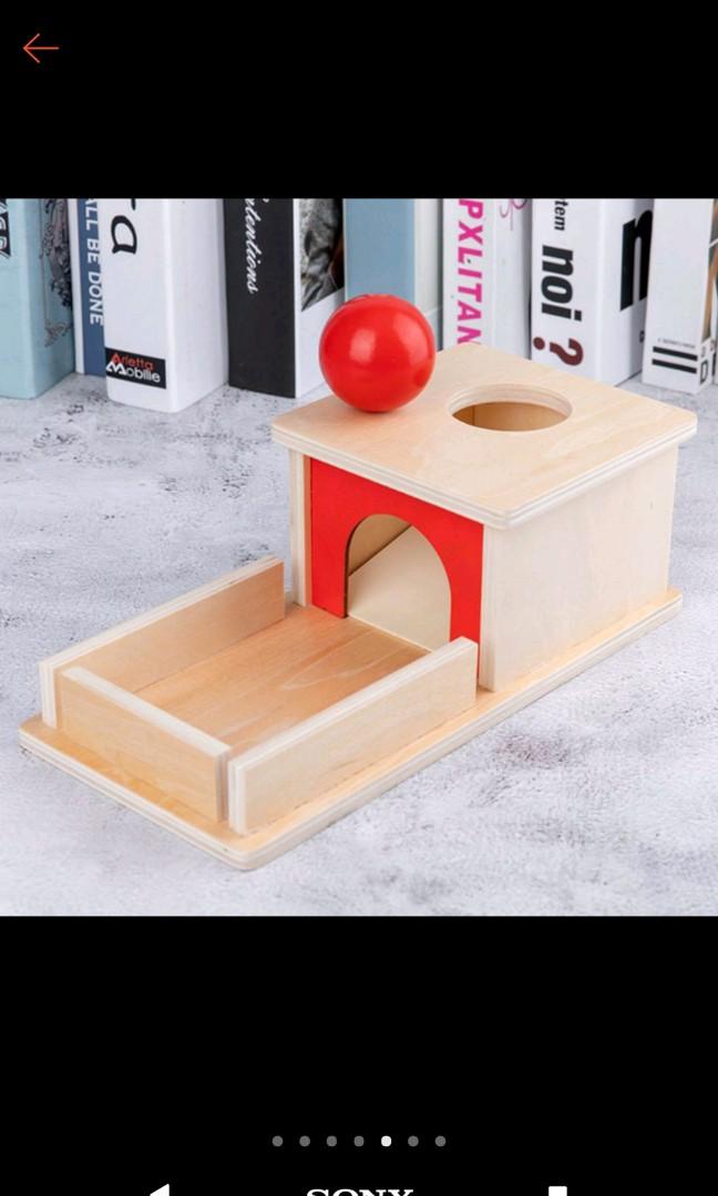 Montessori Material / Object Permanence Box with Ball and Drawer ...