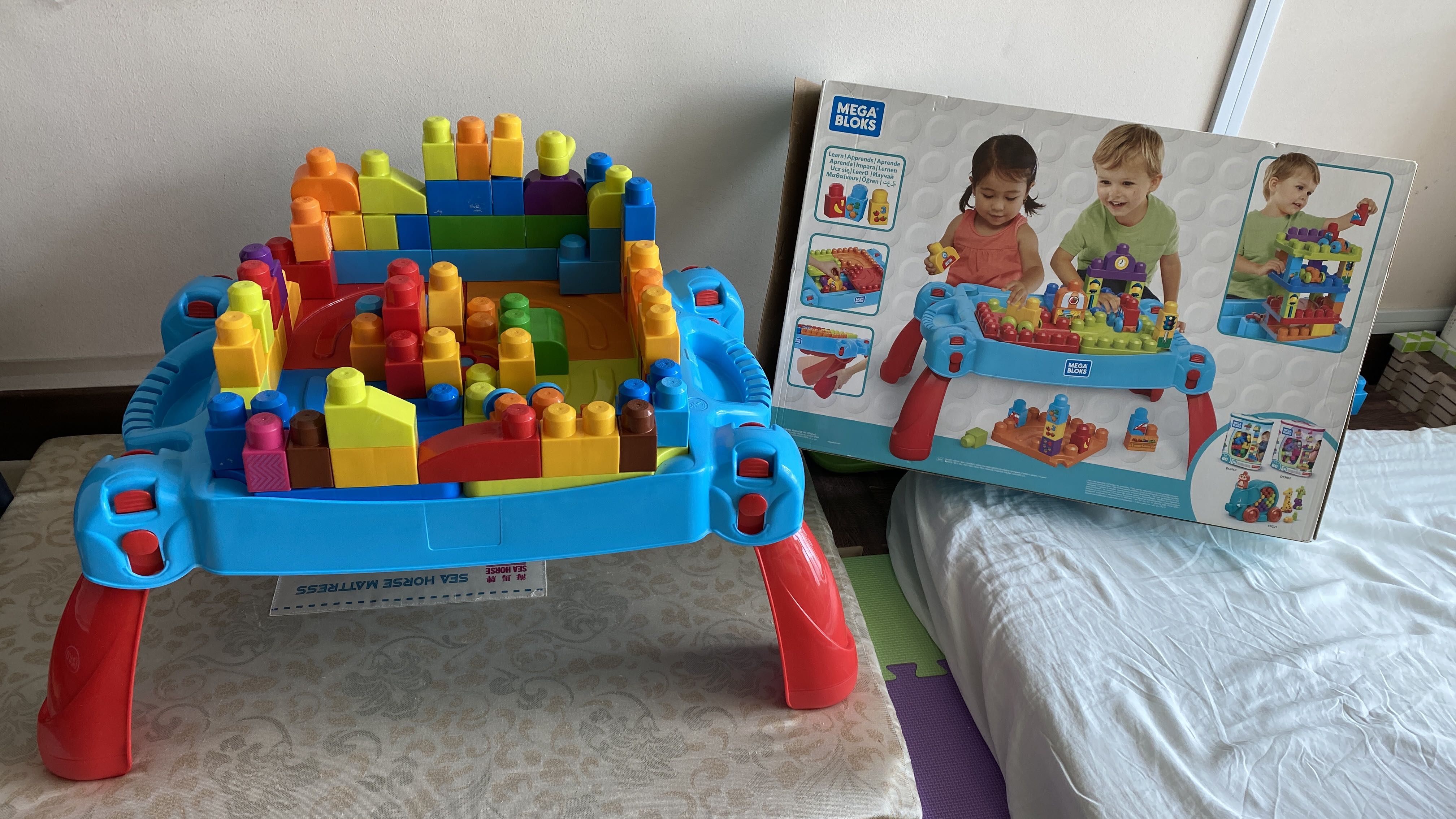 Toys New Mega Bloks Build 'N Learn Table for only $10, Babies & Kids, Infant Playtime on Carousell