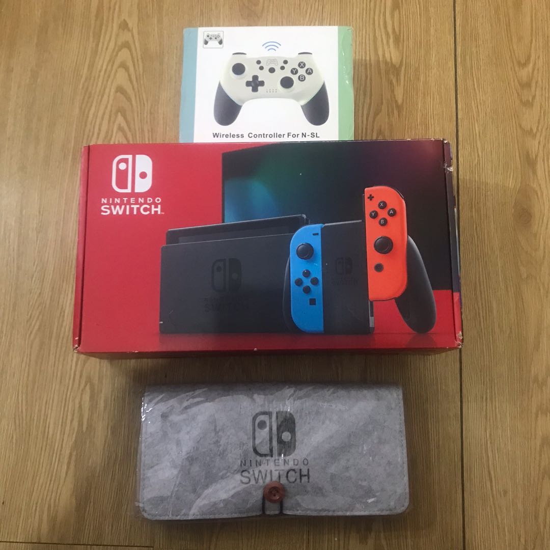 Nintendo switch V2 neon joycons, Video Gaming, Video Game Consoles ...