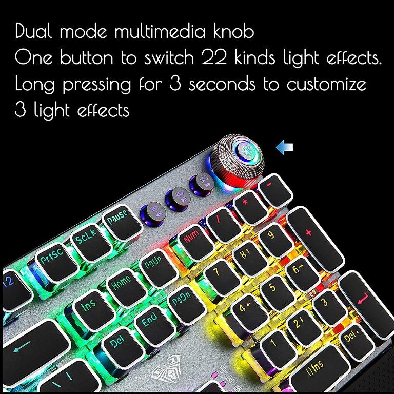(NO BOX)BROWN SWITCH Gaming Mechanical Keyboard, Metal Panel104 Anti ...