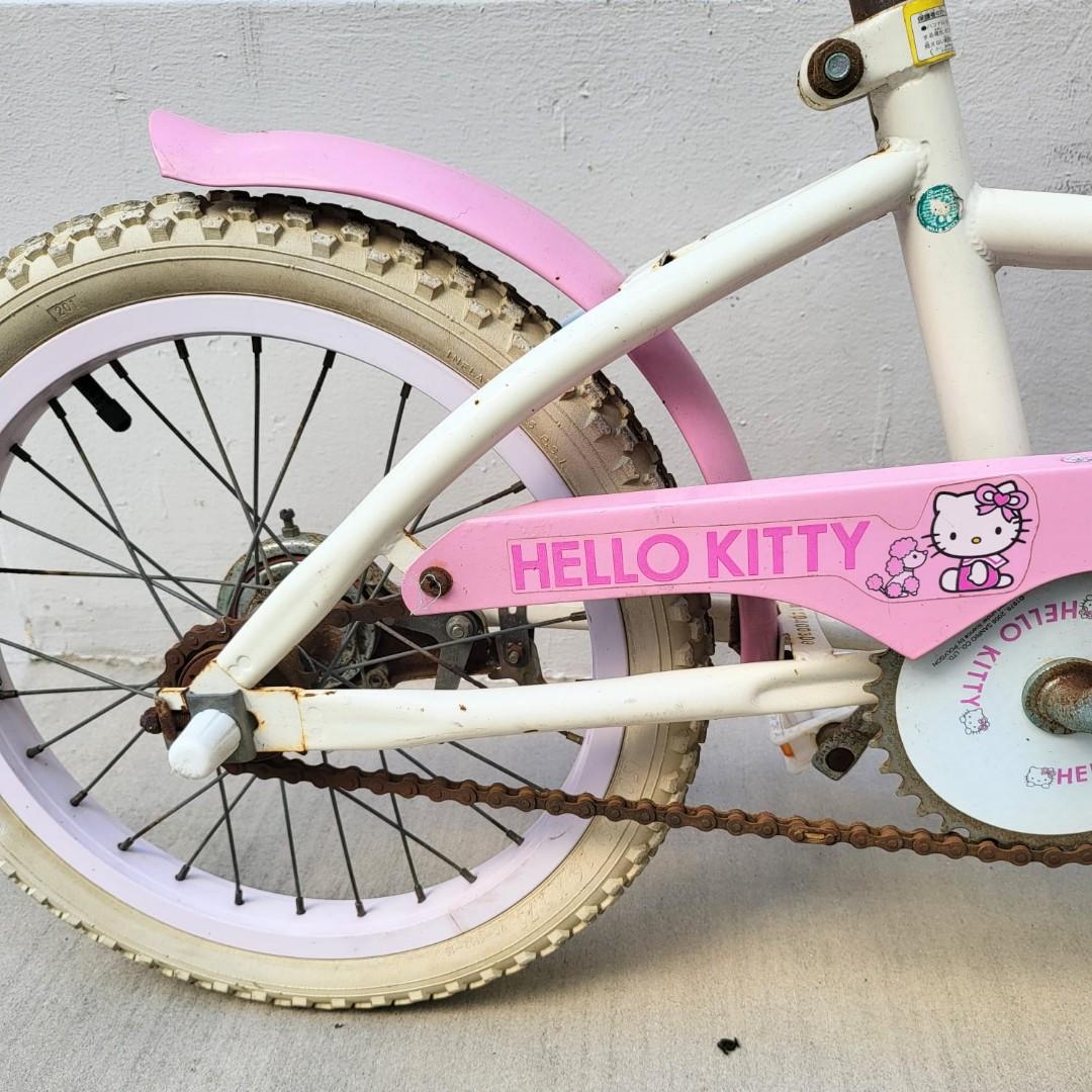 Polycon Hello Kitty 16" bicycle. Girl's Pink bike. Full air tires, both ...