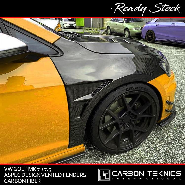 READY STOCK! VW Golf MK7 7.5 TSI GTI R CARBON FIBER VENTED FENDERS IN ...