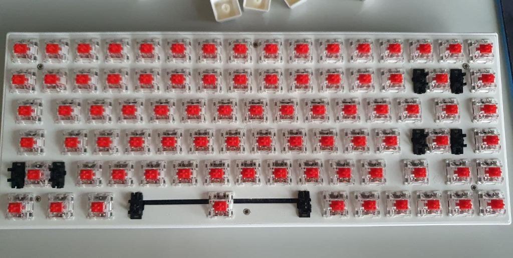 RK84 Mechanical Keyboard (Holee Modded Durock Plate Mount Stabs, Red ...