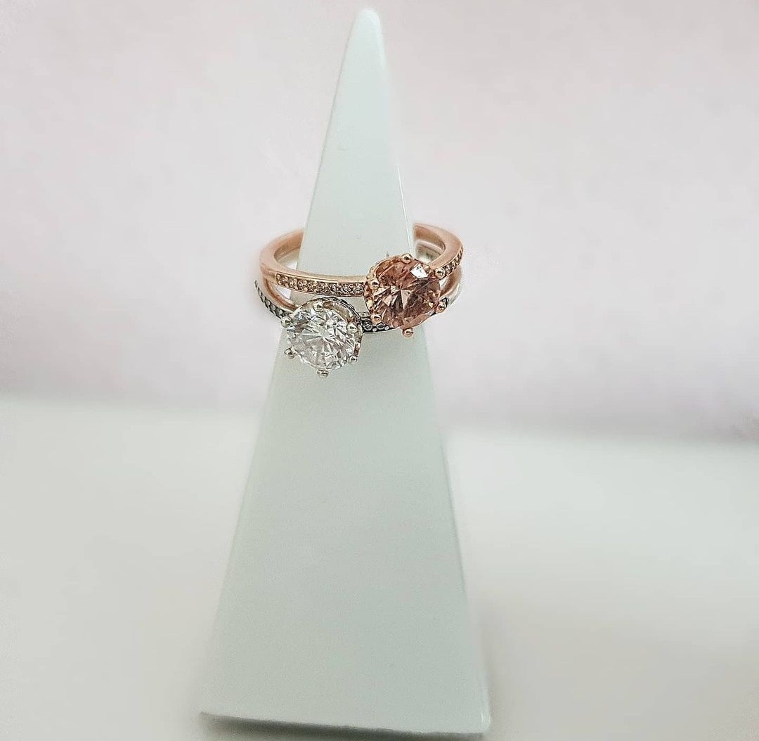 ‼️SALE‼️AUTHENTIC PANDORA SPARKLING CLEAR CROWN RING AND ROSEGOLD RING‼ ...
