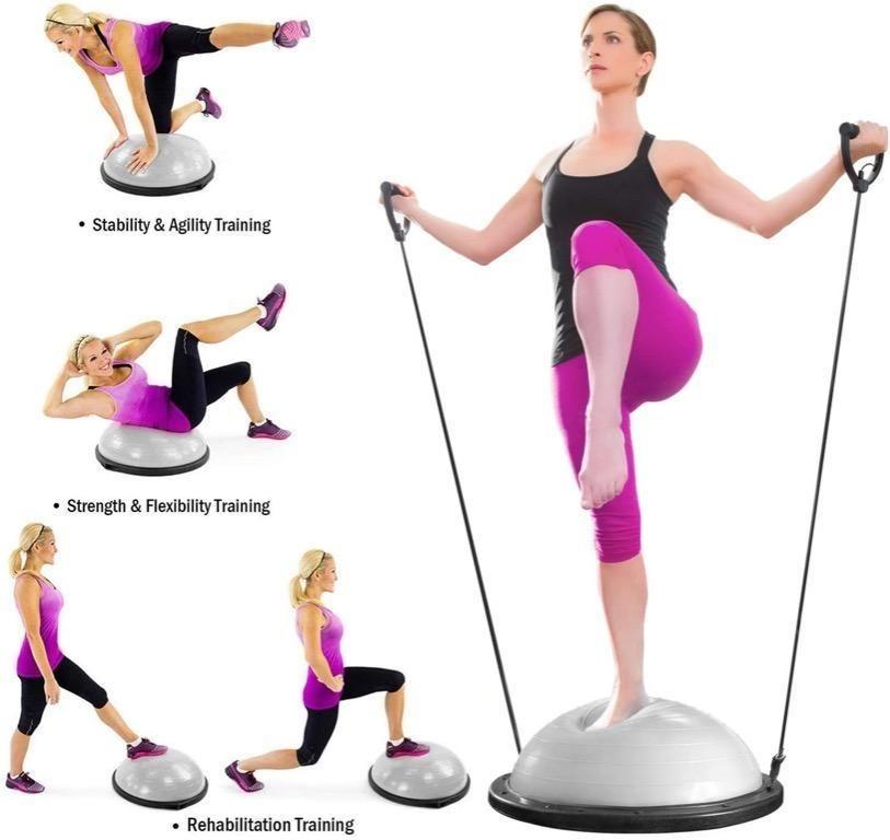 [SG stock] Sportneer Balance Ball Balance Board with Resistance Bands ...