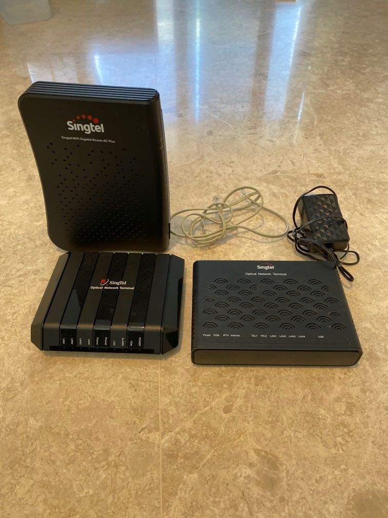 Singtel Optical Routers with Adapter and Ethernet, TV & Home Appliances ...