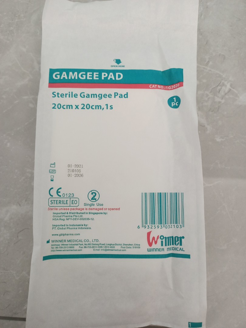 Sterile Gamgee Pad 20cm X 20cm, Health & Nutrition, Medical Supplies ...