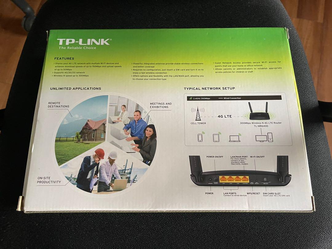 TP-Link TL-MR6400 Apac 300Mbps 4G LTE Wireless Wifi Modem Router Direct ...