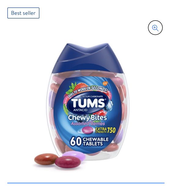 TUMS Digestive Candy Berries, Health & Nutrition, Health Supplements ...