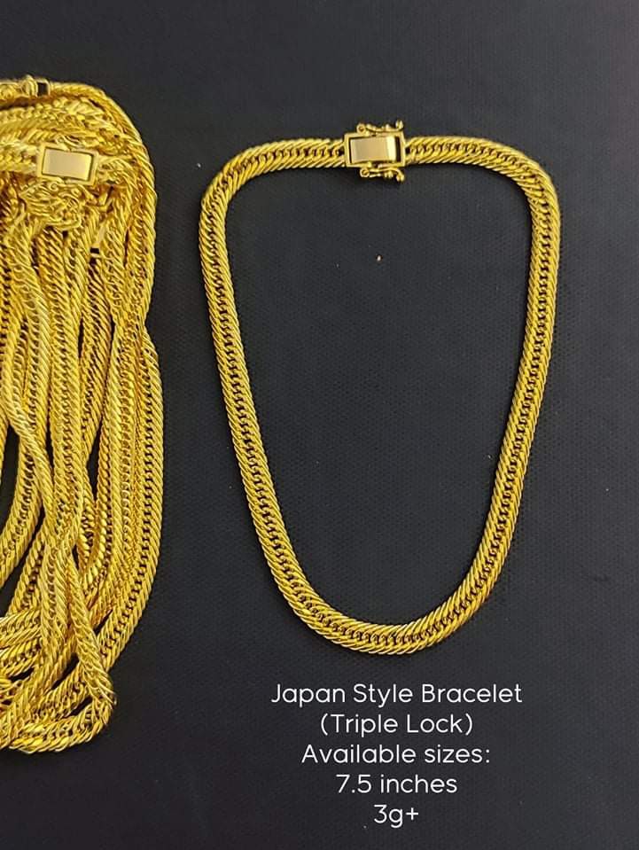 UNISEX TRIPLE LOCK 18K SAUDI GOLD, Women's Fashion, Jewelry ...