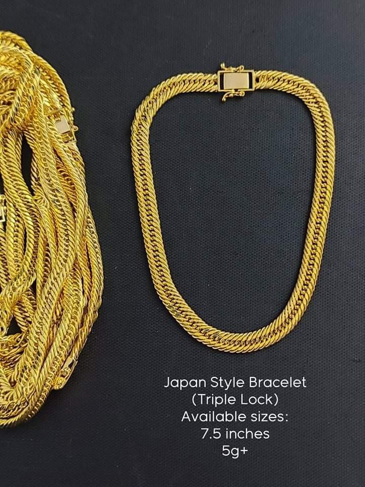 UNISEX TRIPLE LOCK 18K SAUDI GOLD, Women's Fashion, Jewelry ...