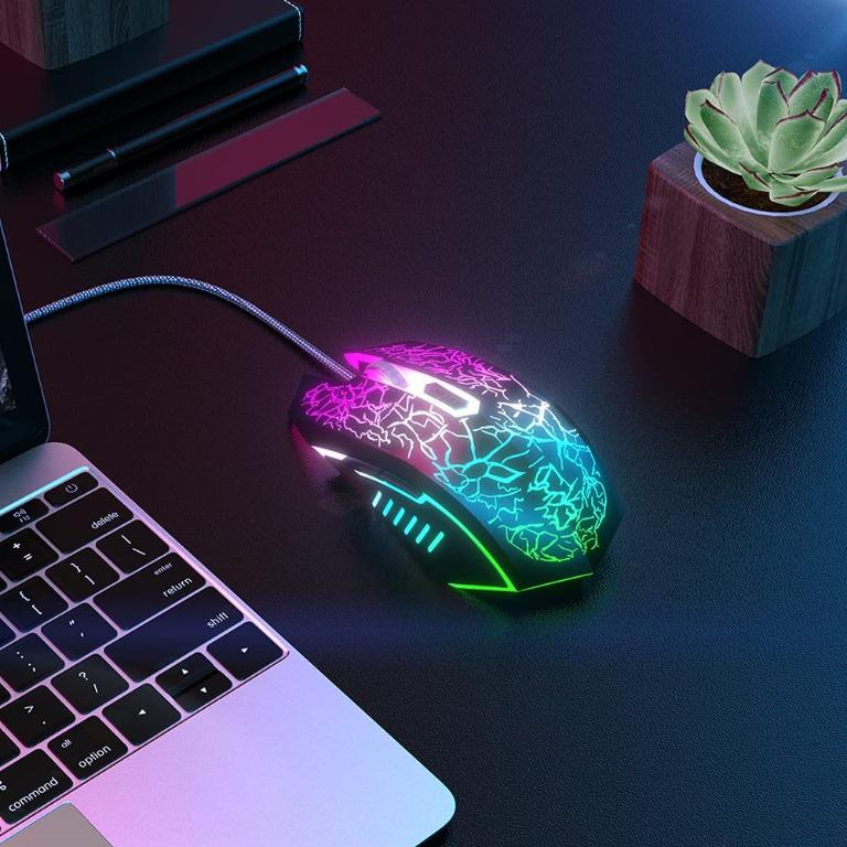 VersionTECH. RGB Gaming Mouse, Ergonomic USB Wired Optical Mouse Mice ...