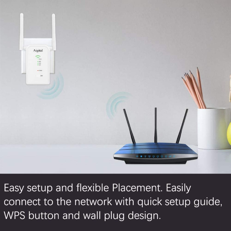 WiFi Extender 300Mbps Wireless Repeater Long Range Signal Booster ...