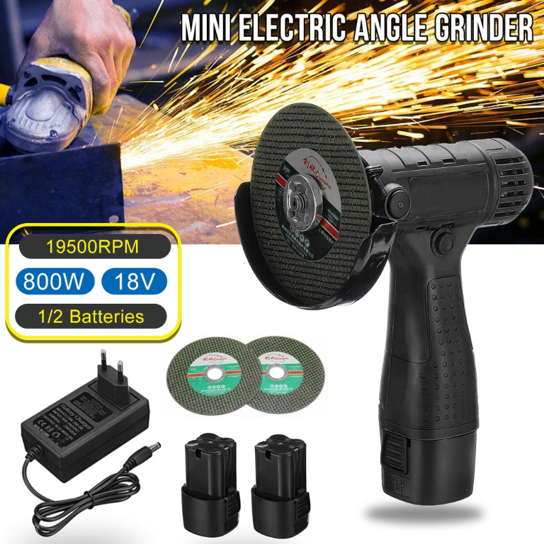 18V Mini Angle Grinder Machine Power Tool 19500 RPM Grinding Cutting ...