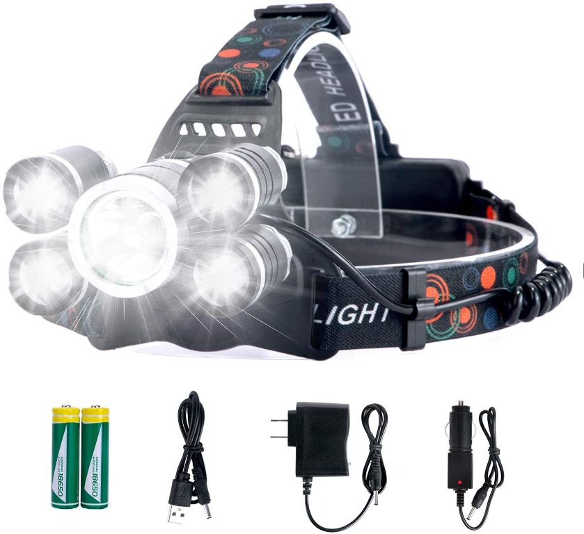 (2557)Headlamp Rechargeable LED Headlight 4 Modes, LED Waterproof Work ...
