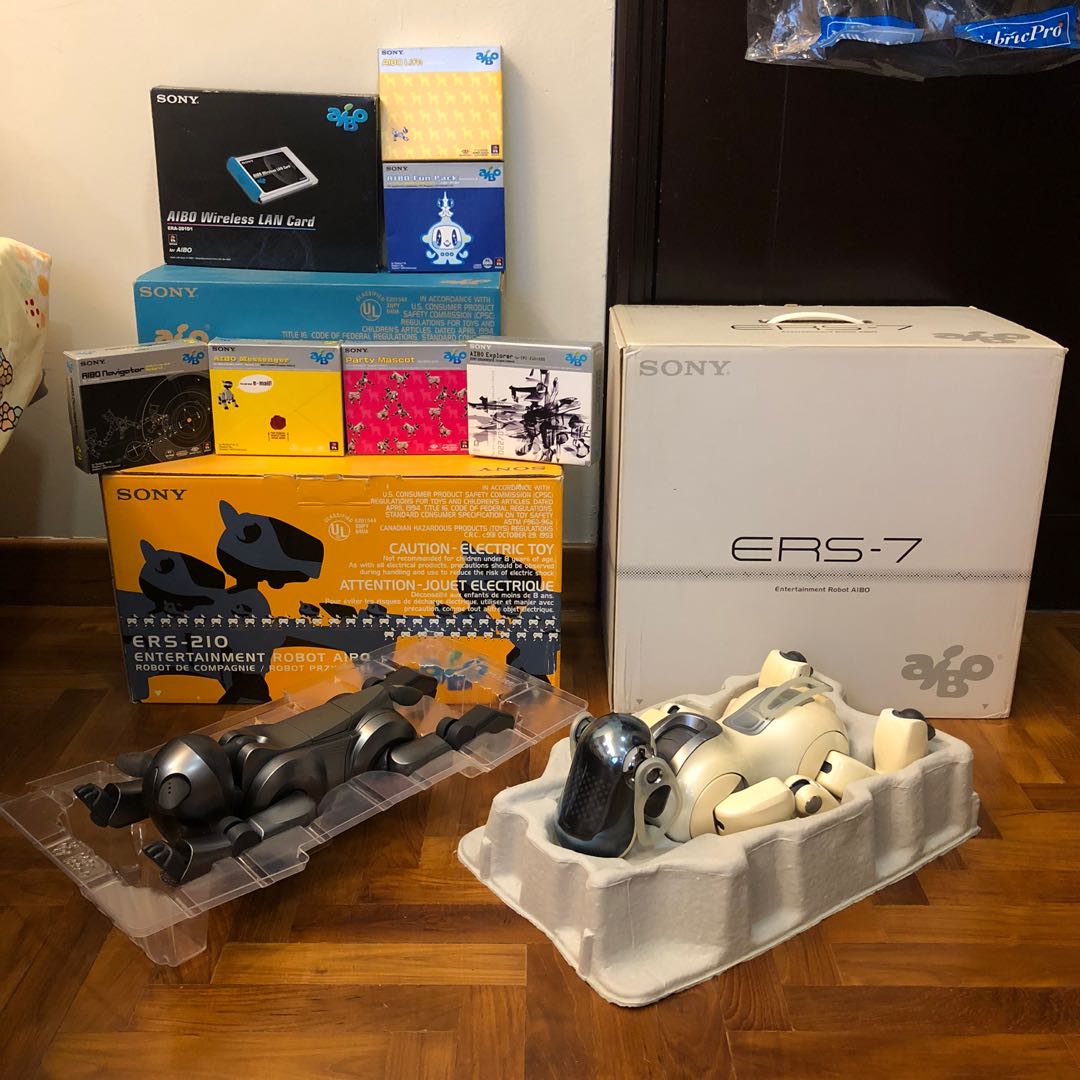 2pcs rare Sony Aibo ERS-210 ERS-7 with bonus software accessories collectibles, Hobbies & Toys ...