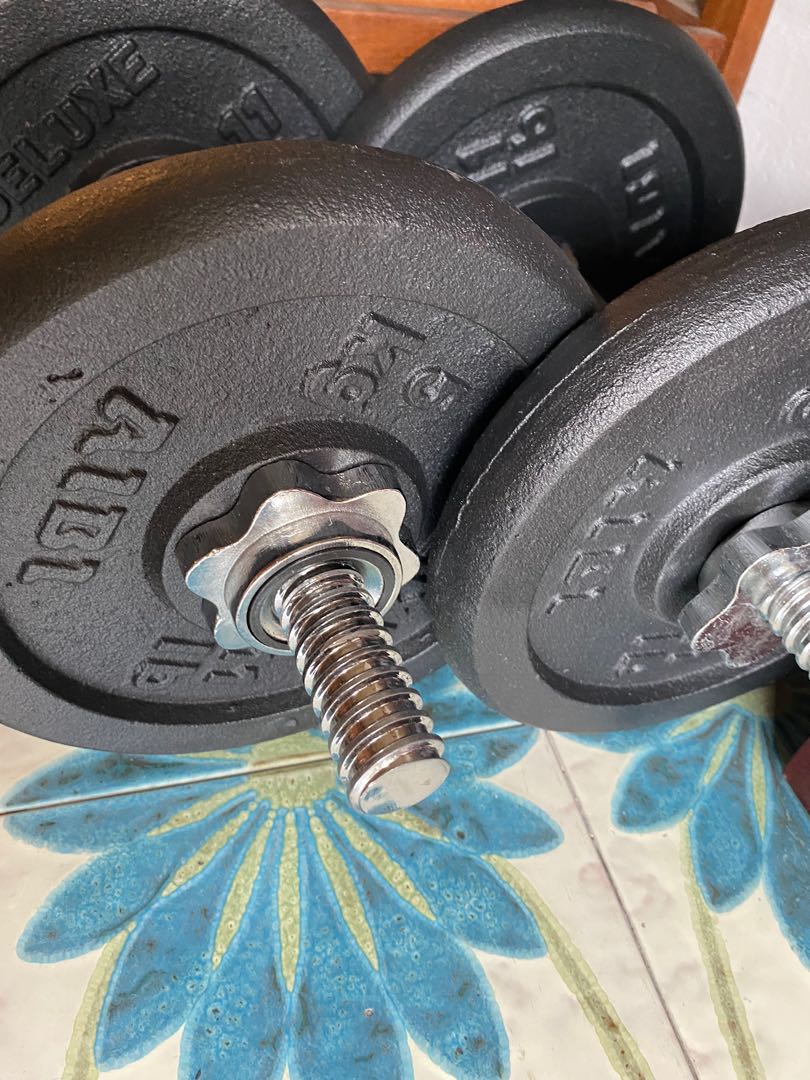 AIBI 4 x 5kg weights + short bars, Sports Equipment, Exercise & Fitness ...