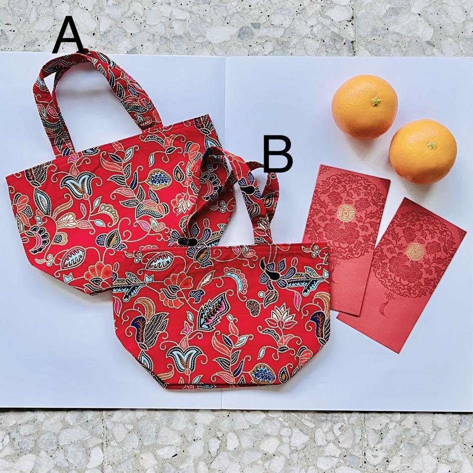 Batik CNY Mandarin Orange Bag Handmade in Singapore , Women's Fashion ...