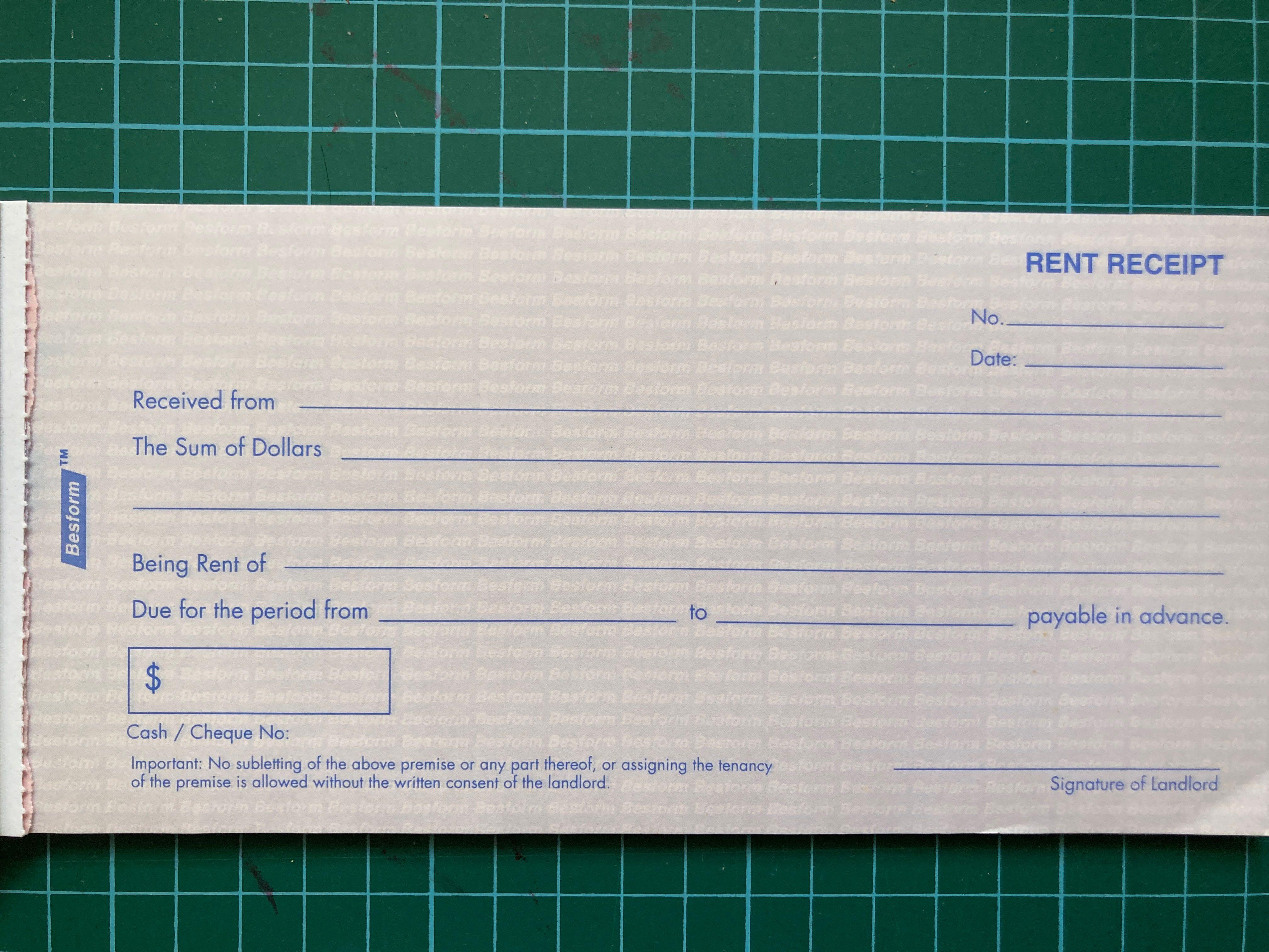 Besform Rent Receipts (24 sets), Hobbies & Toys, Stationery & Craft ...