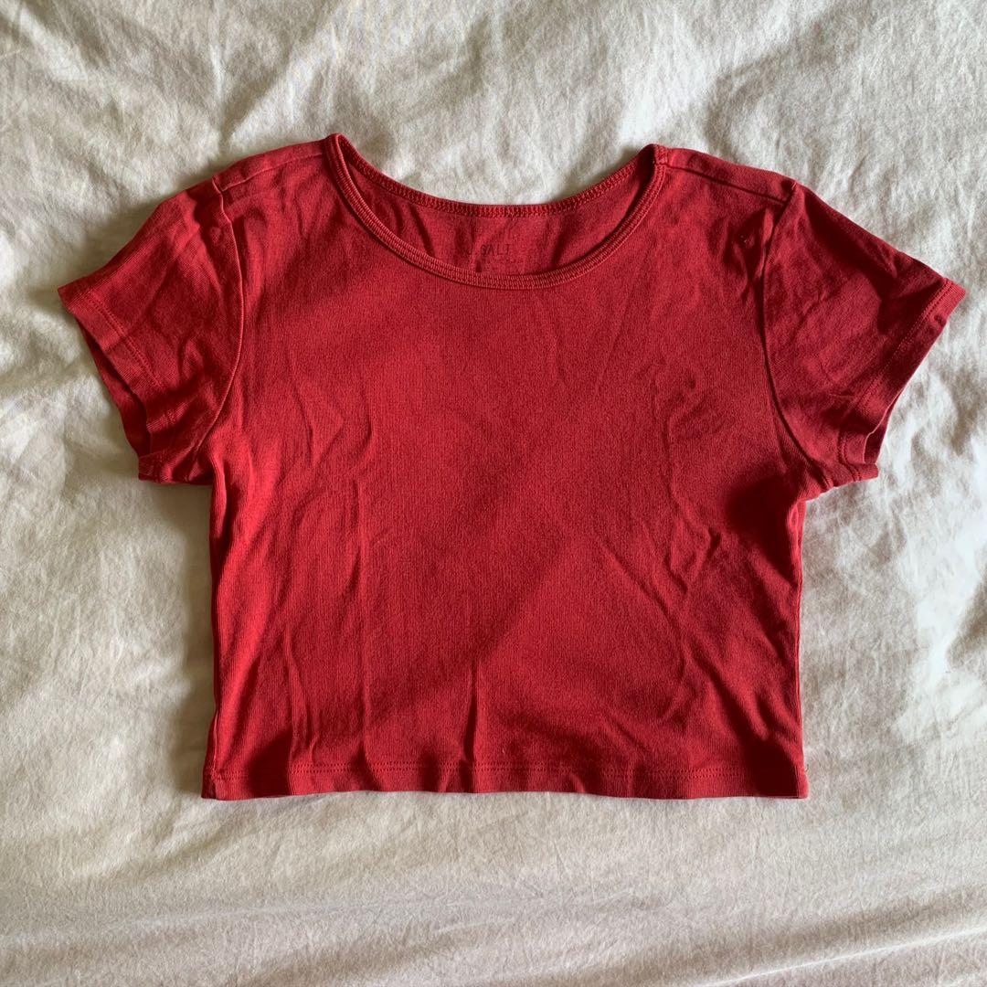 Brandy Melville red ashlyn crop top, Women's Fashion, Tops, Blouses on ...