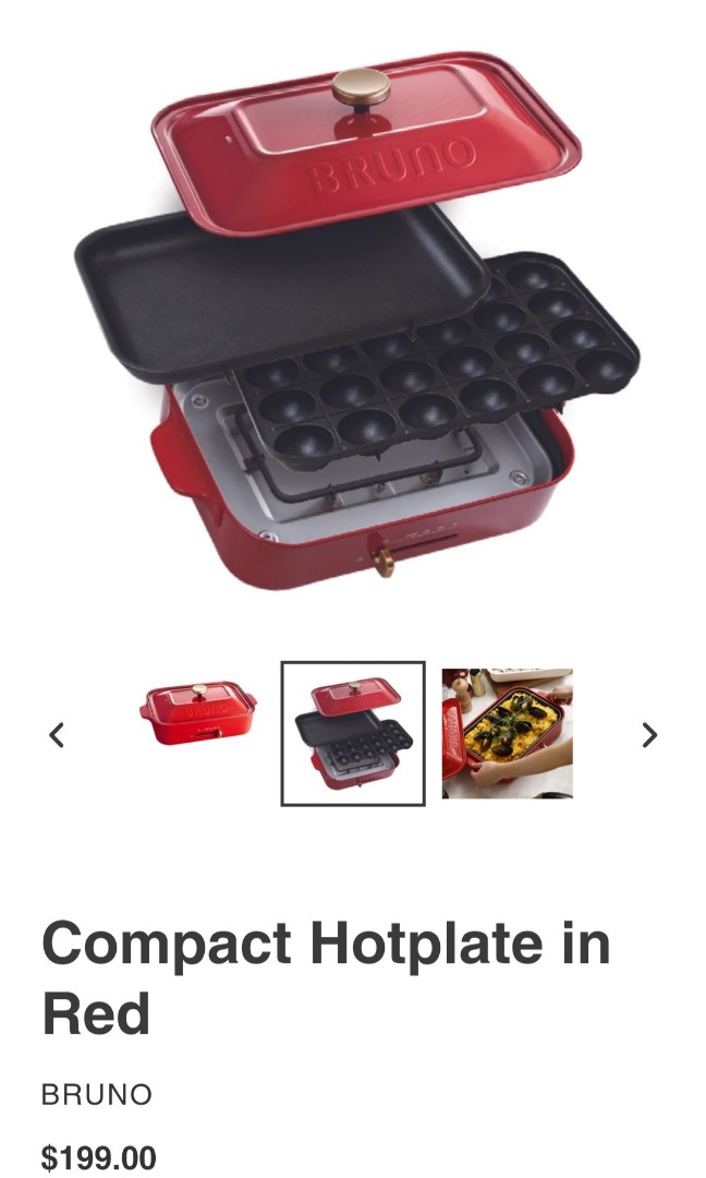 Bruno Hotplate (Red), Furniture & Home Living, Kitchenware & Tableware ...