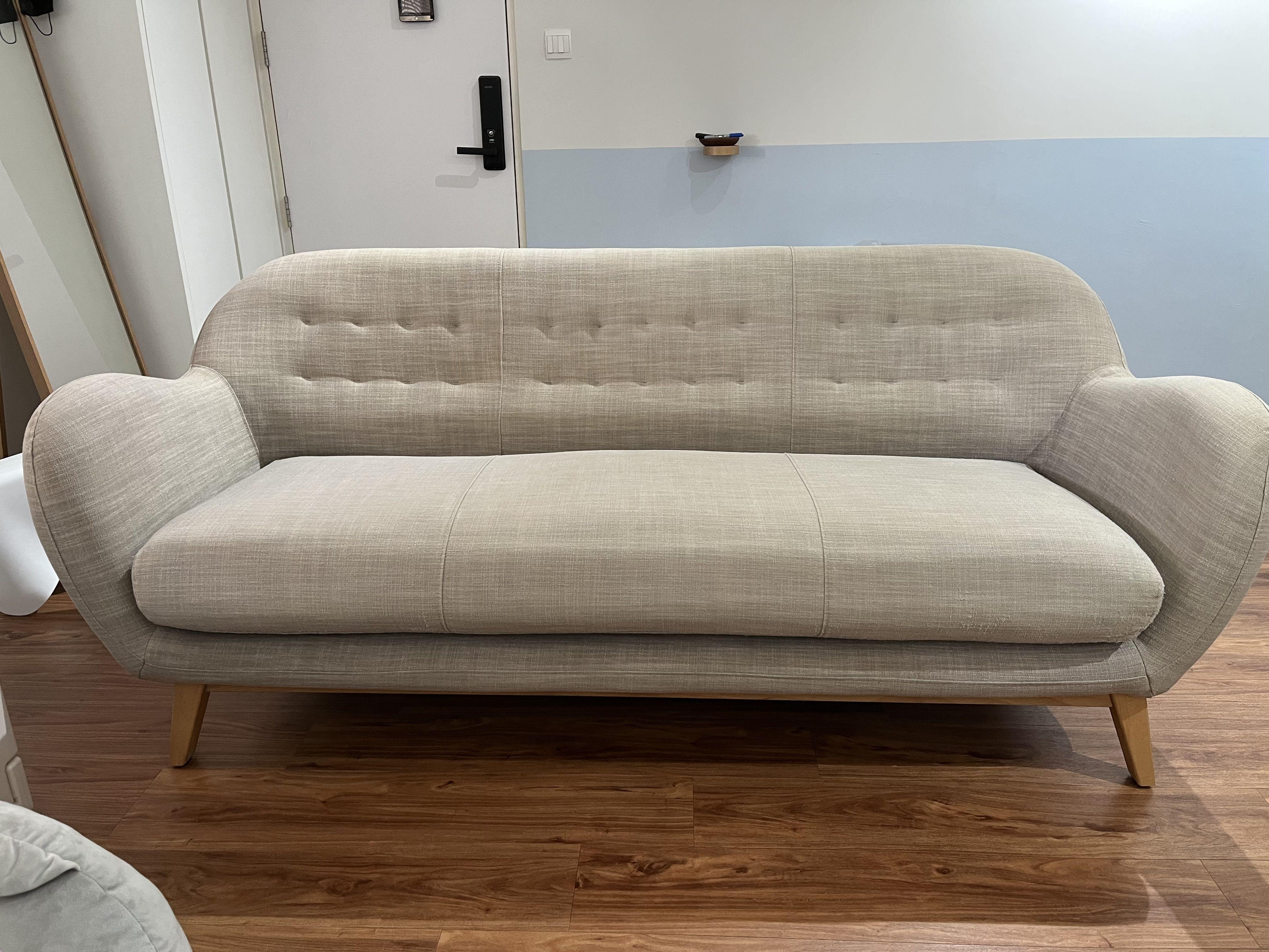 Castlery lester sofa in sand grey, Furniture & Home Living, Furniture ...