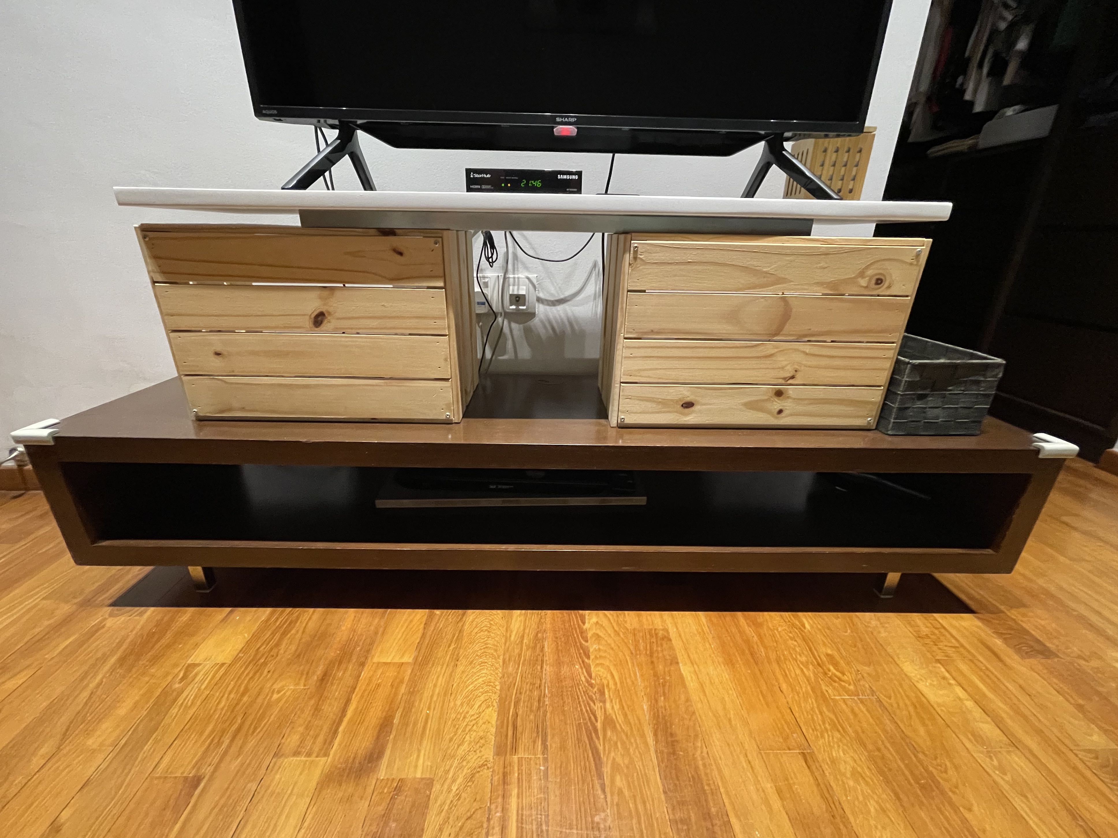 Custom Solid Wood TV console, Furniture & Home Living, Furniture, TV ...