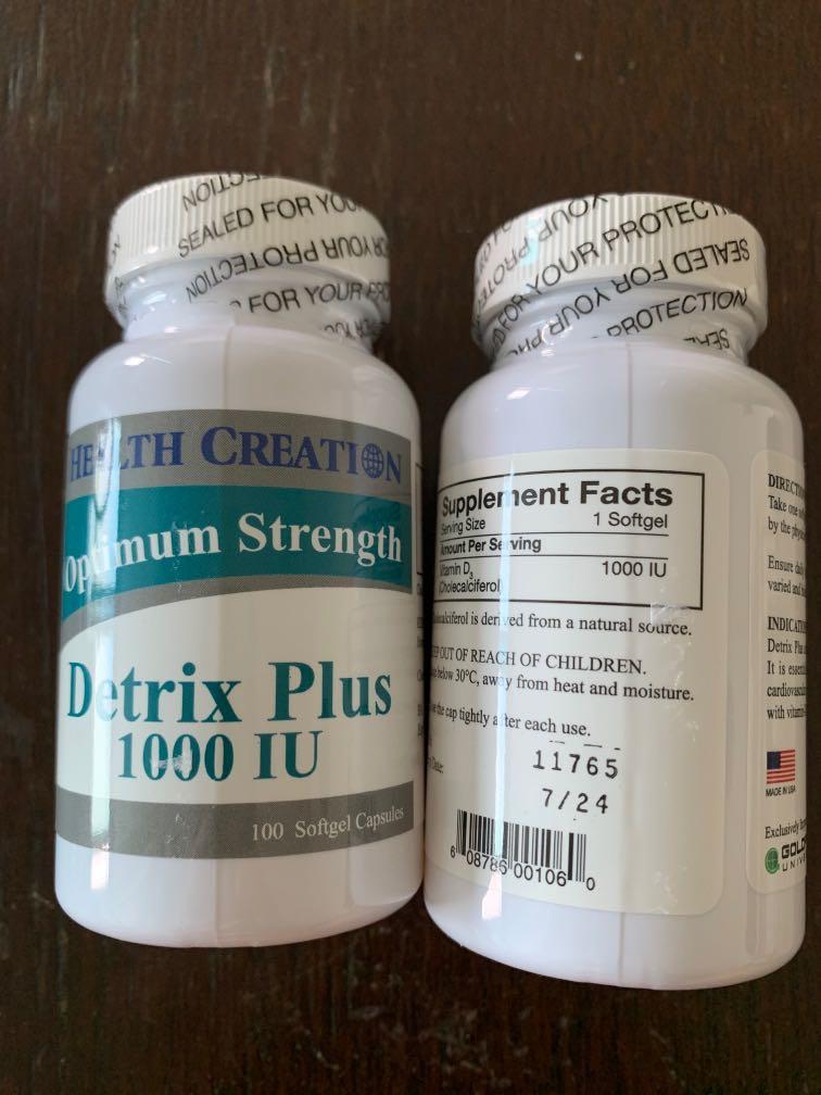 Detrix plus 1000 IU vitamin D, Health & Nutrition, Health Supplements ...