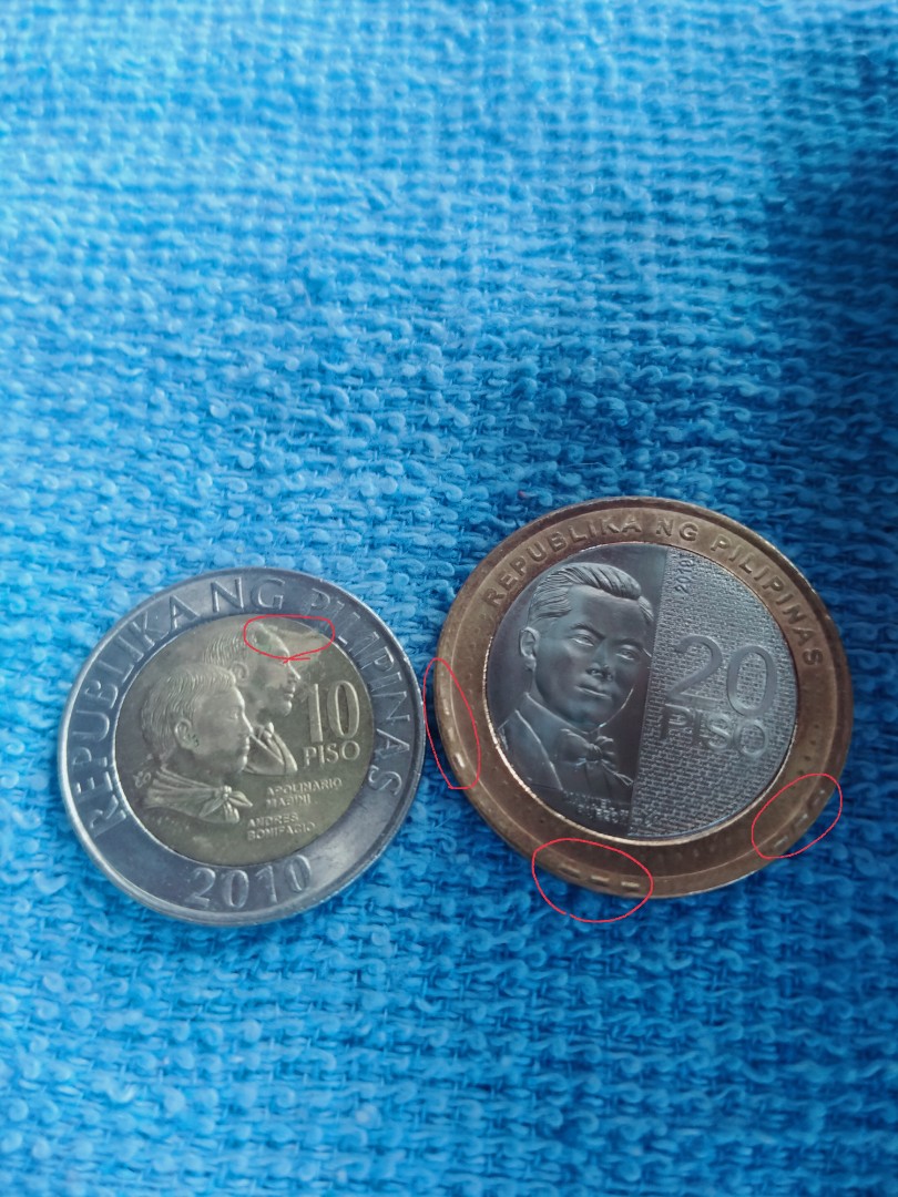 Error coins/die crack 20 peso coin, Hobbies & Toys, Memorabilia ...