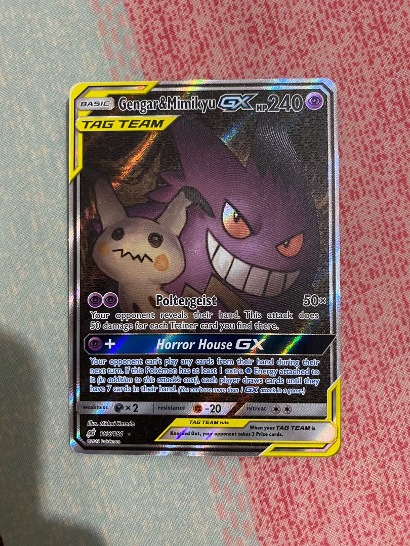 Gengar & Mimikyu GX Alternate Full Art - Pokemon Sun & Moon: Team Up, Hobbies & Toys, Toys ...