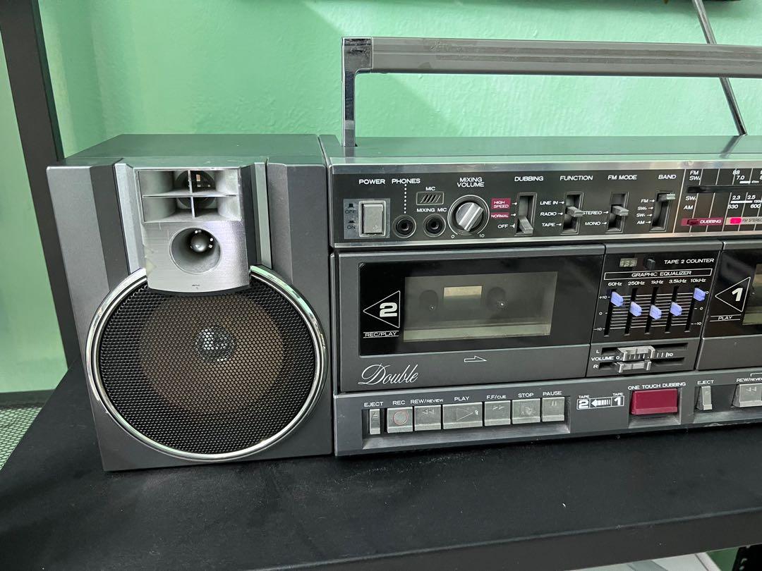Hitachi Double Deck Boombox, Audio, Portable Music Players on Carousell