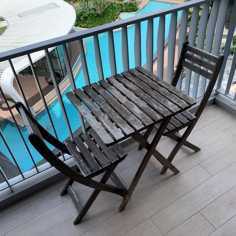 IKEA ASKHOLMEN Table and 2 Chairs Set Outdoor Furniture Balcony ...