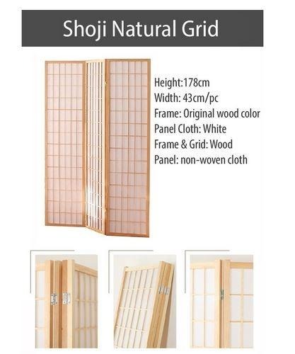 Japanese Shoji Style Grid Design Partition / Folding Screen Divider ...