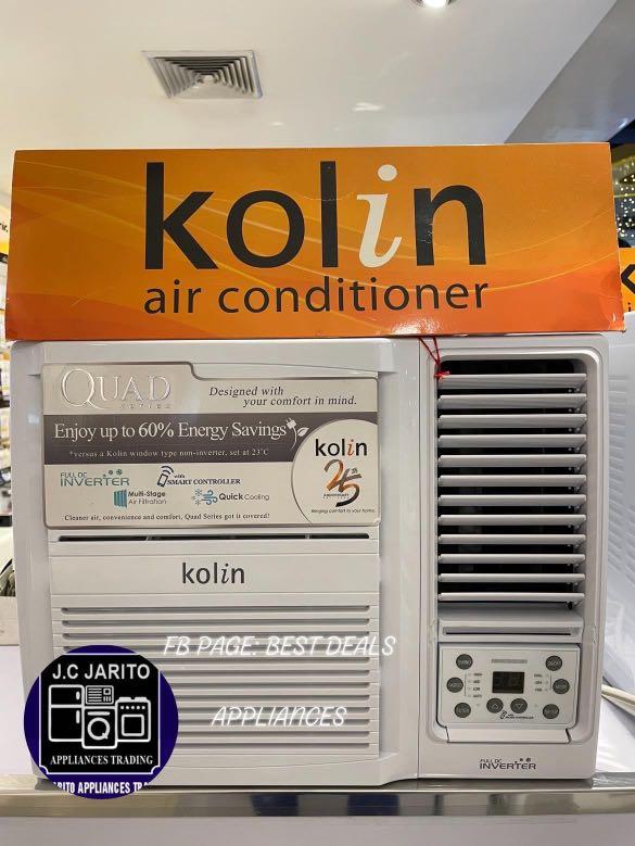 KOLIN FULL DC INVERTER WINDOW TYPE .75hp and 1hp, TV & Home Appliances ...