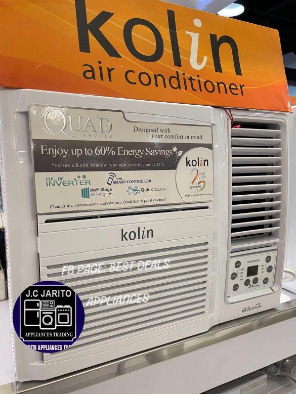 KOLIN FULL DC INVERTER WINDOW TYPE .75hp and 1hp, TV & Home Appliances ...