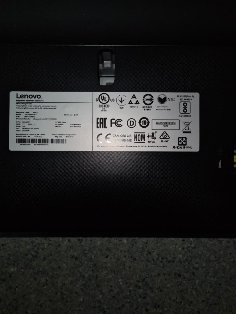 Lenovo ideacentre AIO (screen broken), Computers & Tech, Desktops on ...