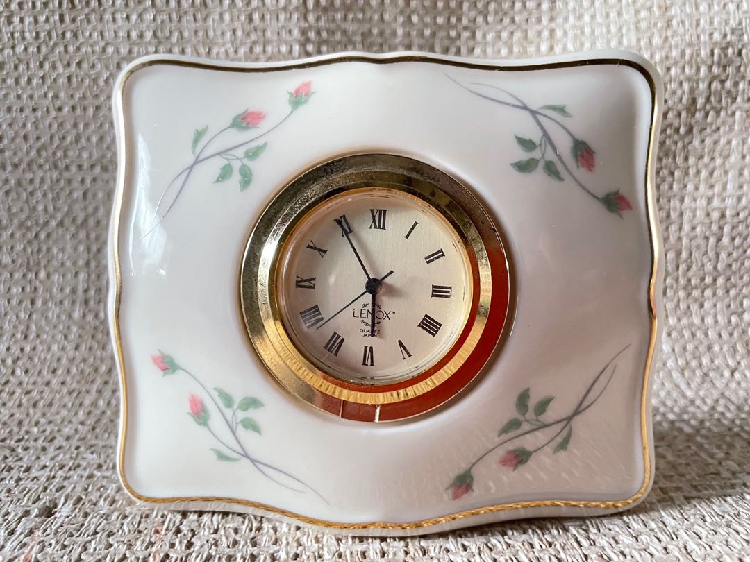 Lenox Porcelain Desk clock vintage, Furniture & Home Living, Home Decor ...