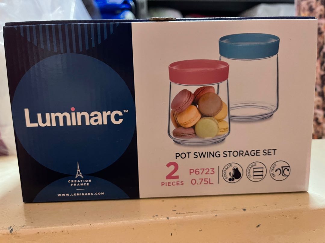 Luminarc Pot Swing Storage Jar (Set of 2), Furniture & Home Living ...