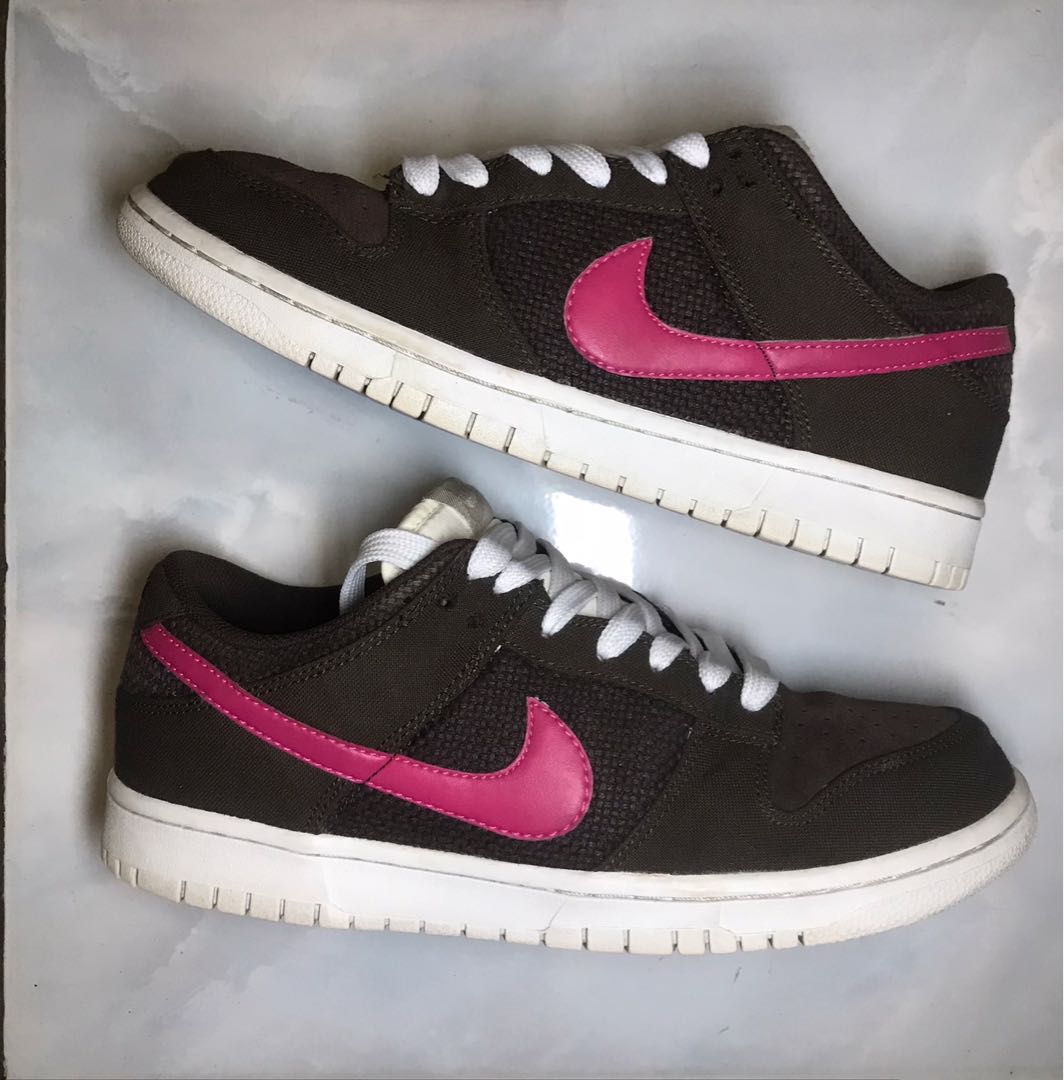 Nike dunk brown/Vivid pink, Men's Fashion, Footwear, Sneakers on Carousell