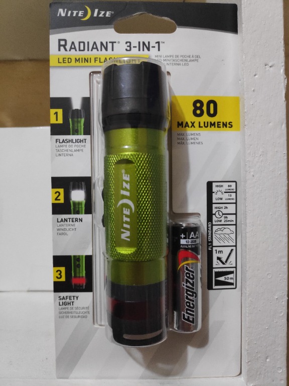 NITE IZE Radiant 3-in-1 LED Flashlight, Furniture & Home Living ...