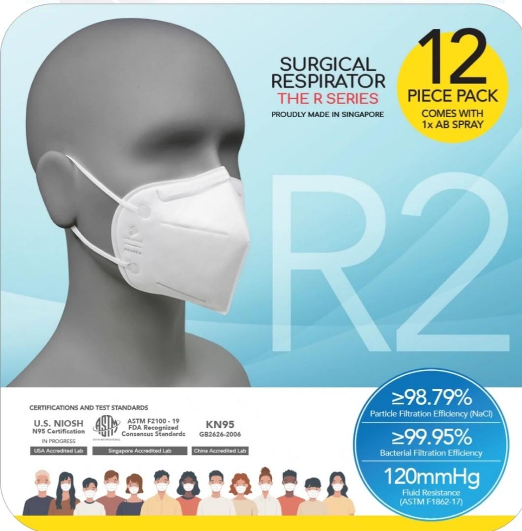 Novita R2 Respirator KN95 Surgical Mask, Health & Nutrition, Face Masks ...