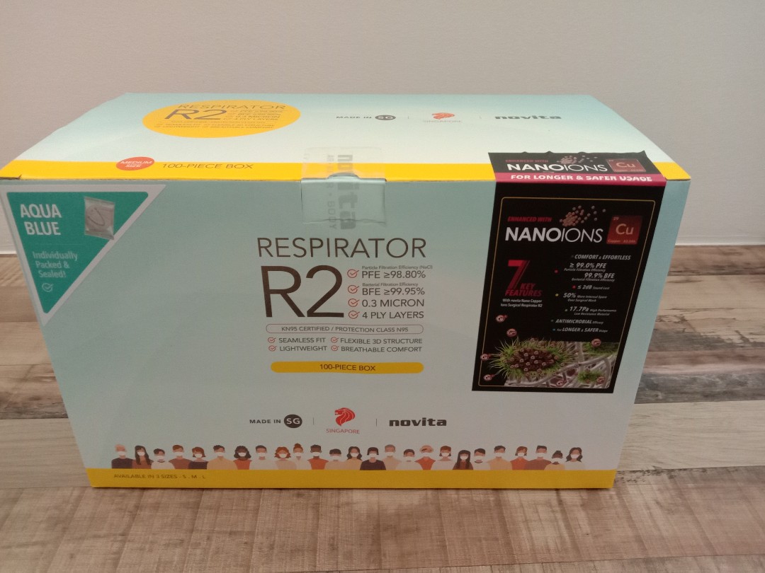 Novita R2 Respirator Mask N95, Health & Nutrition, Face Masks & Face ...